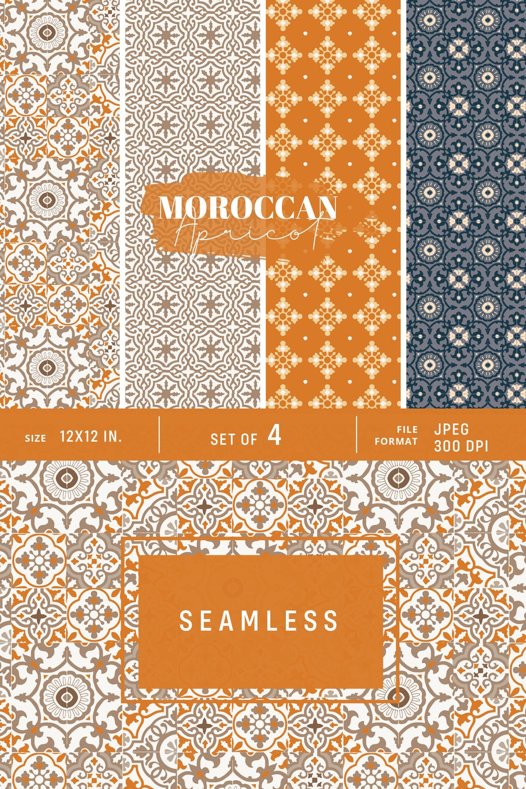Moroccan Digital Paper, Moroccan Tile Pattern, Arabic Pattern, Islamic ...