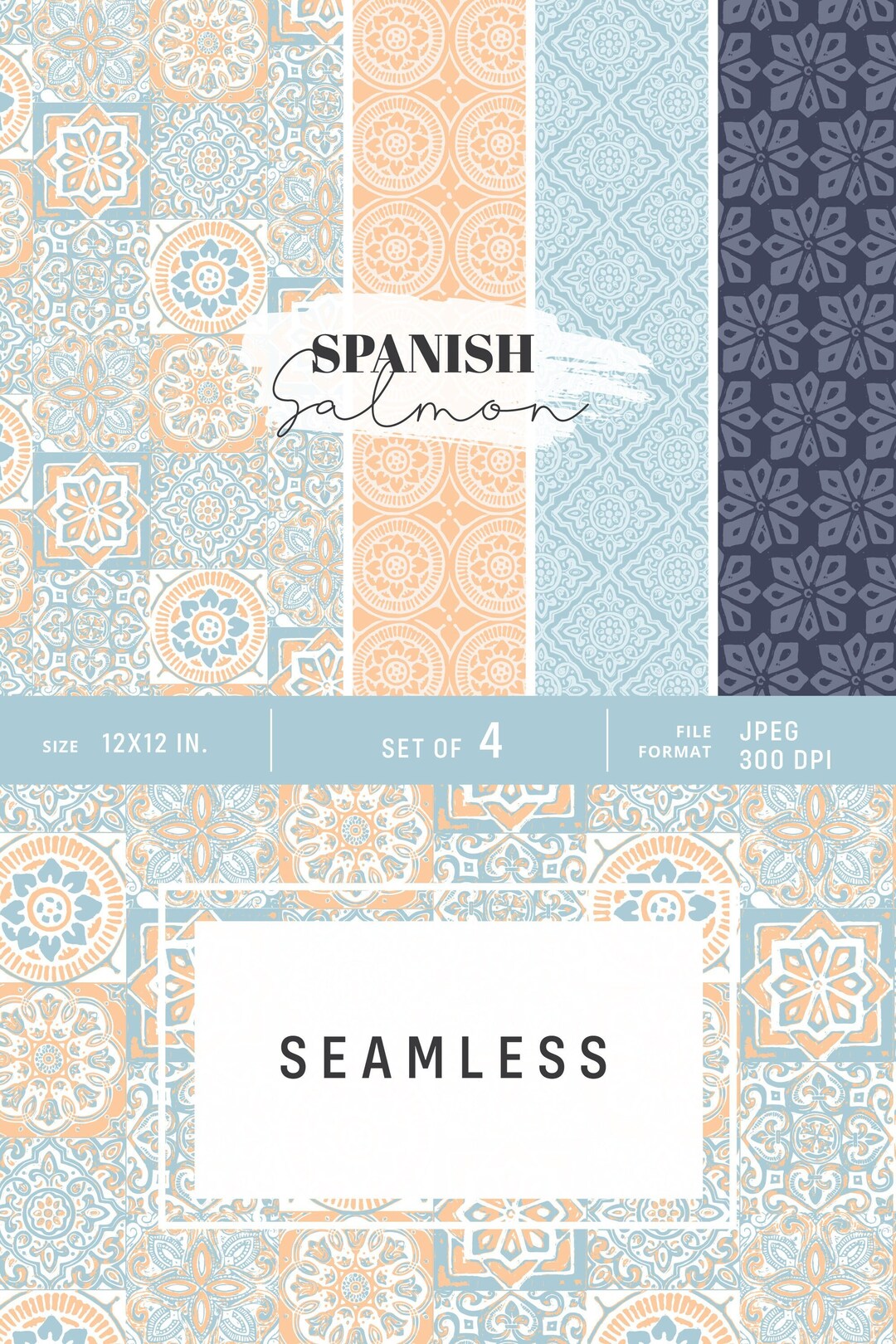 Spanish Digital Paper, Spanish Tile Pattern, Pattern Print, Moroccan ...