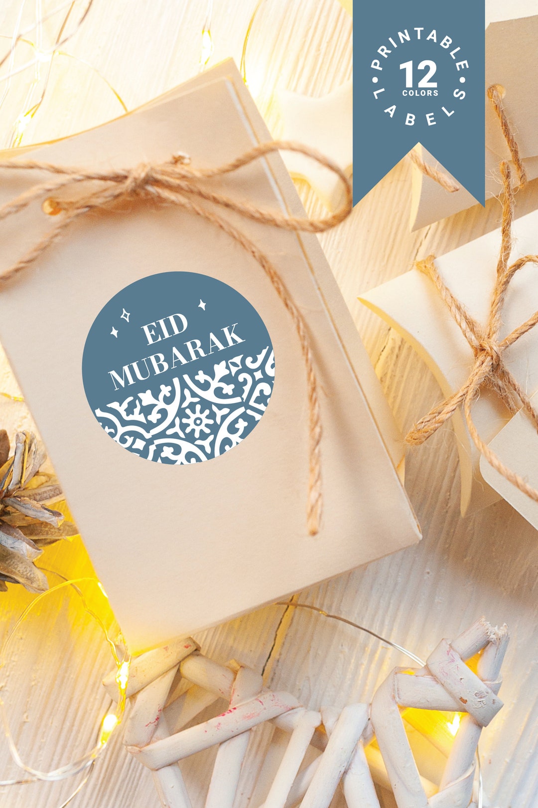 Printable 12 Eid Labels, Eid Mubarak Labels, Eid Gift Labels, Printable ...