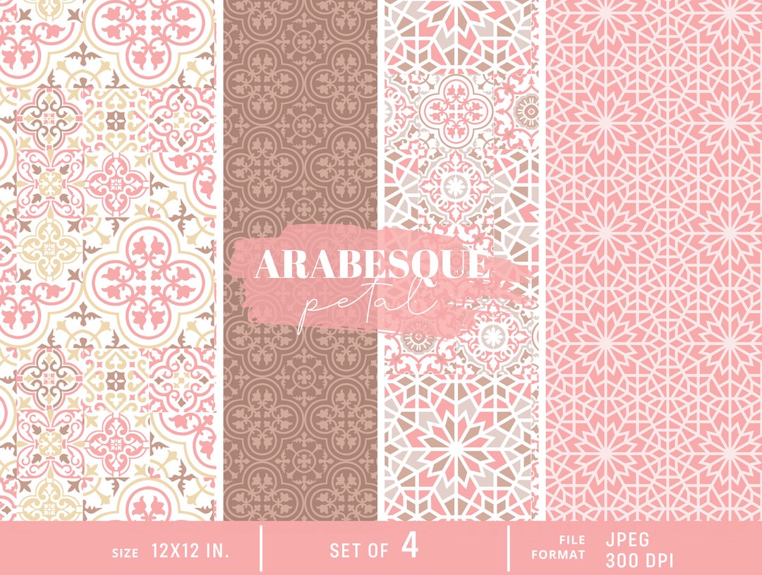 Moroccan Digital Paper, Moroccan Tile Pattern, Arabesque Pattern ...
