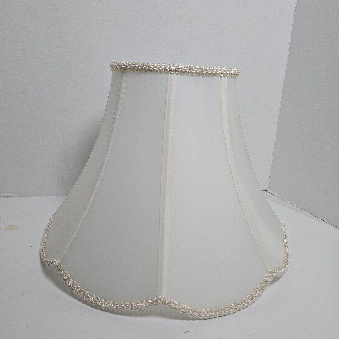 Vintage Victorian Style Fabric Bell Lamp Shade Scalloped Brocade Trim 7 ...