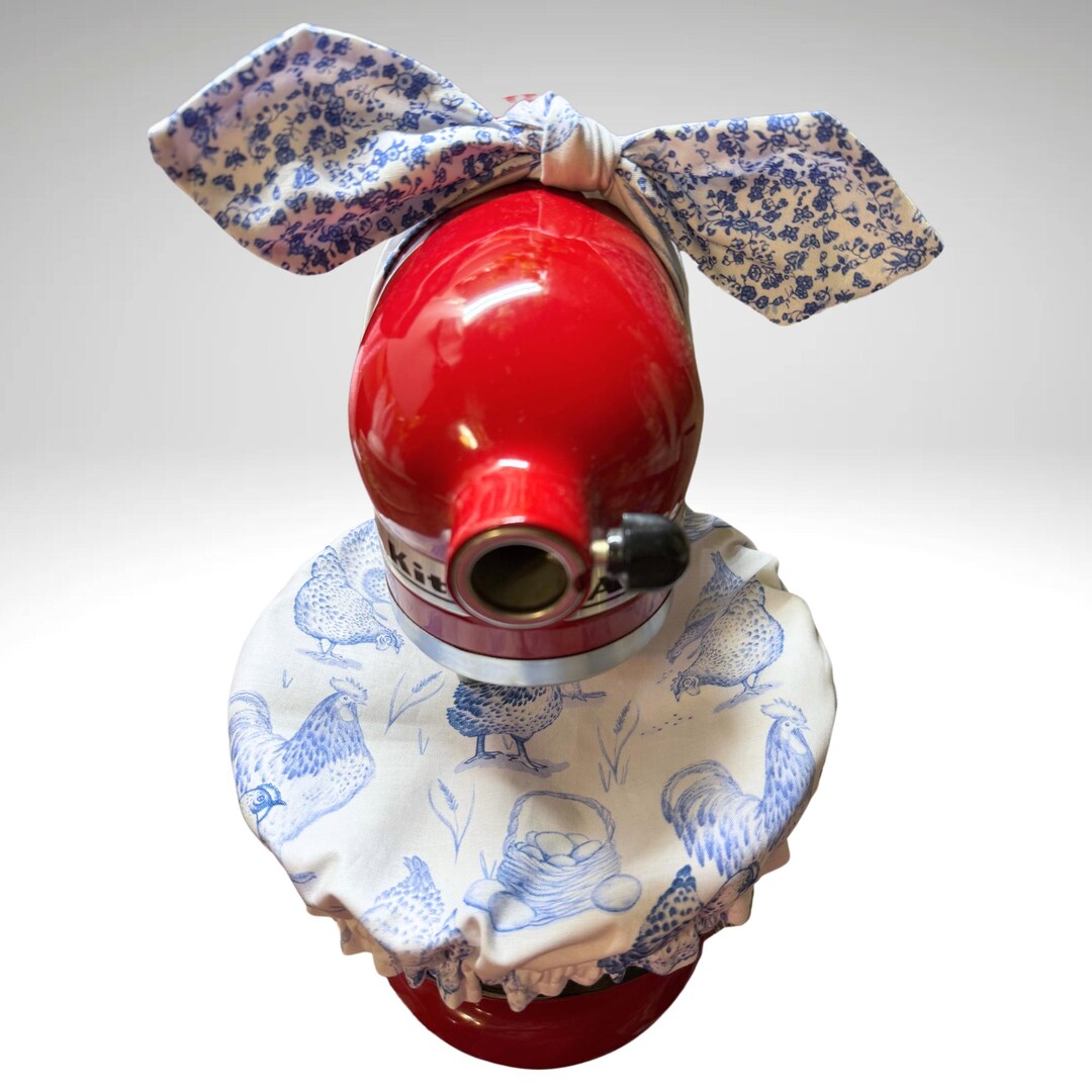 Handmade Rooster Print Mixer Cover With Elastic Bow: Kitchen Decor - Etsy