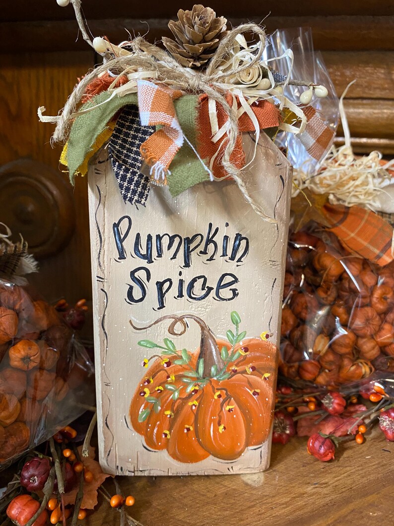 Chunky Wood Fall Hand-painted Sign Rustic Autumn Decor Cozy Fall Home ...