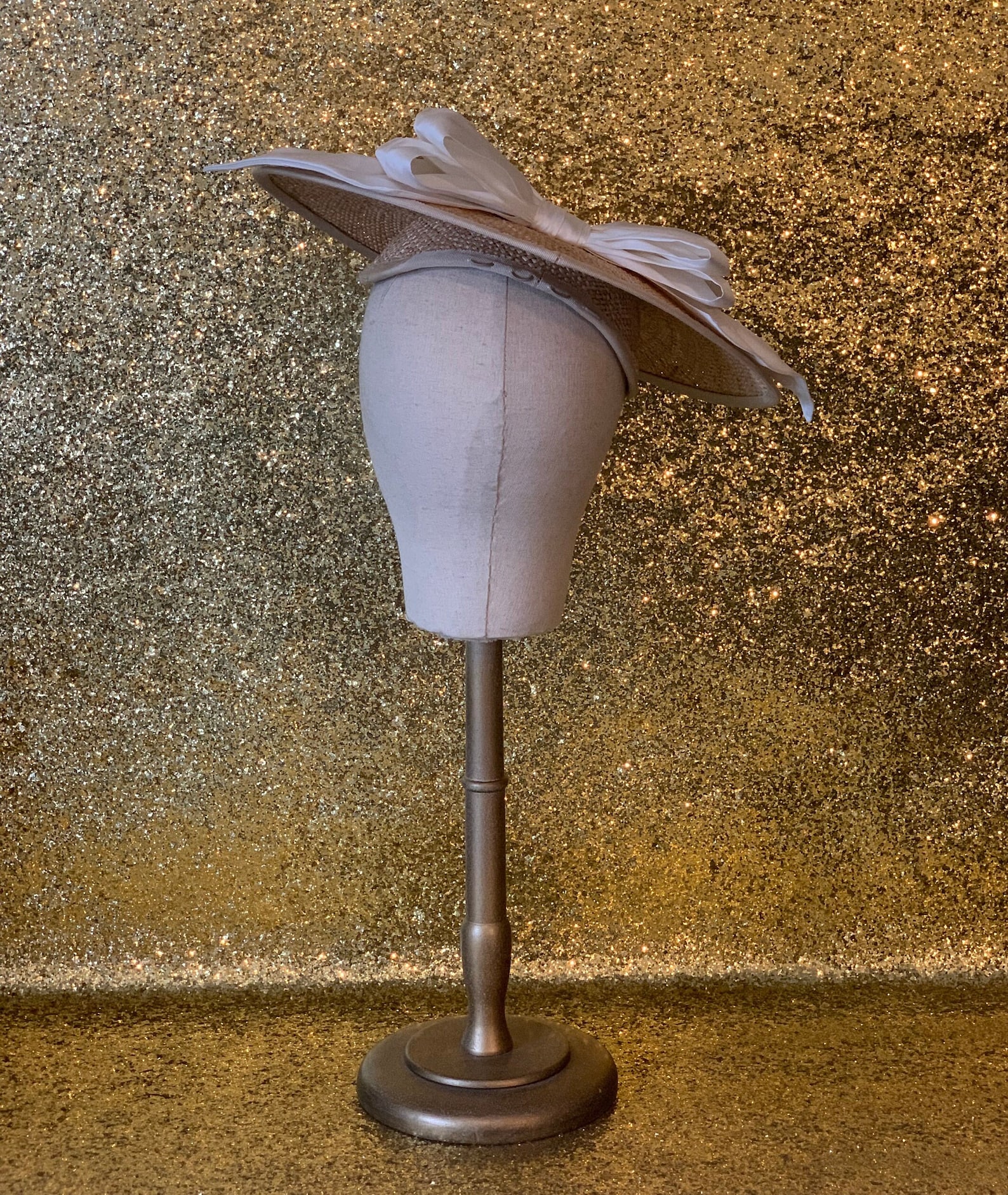 Vintage 1950s Inspired Plateau Style Straw Sun Hat With Silk Bow - Made ...