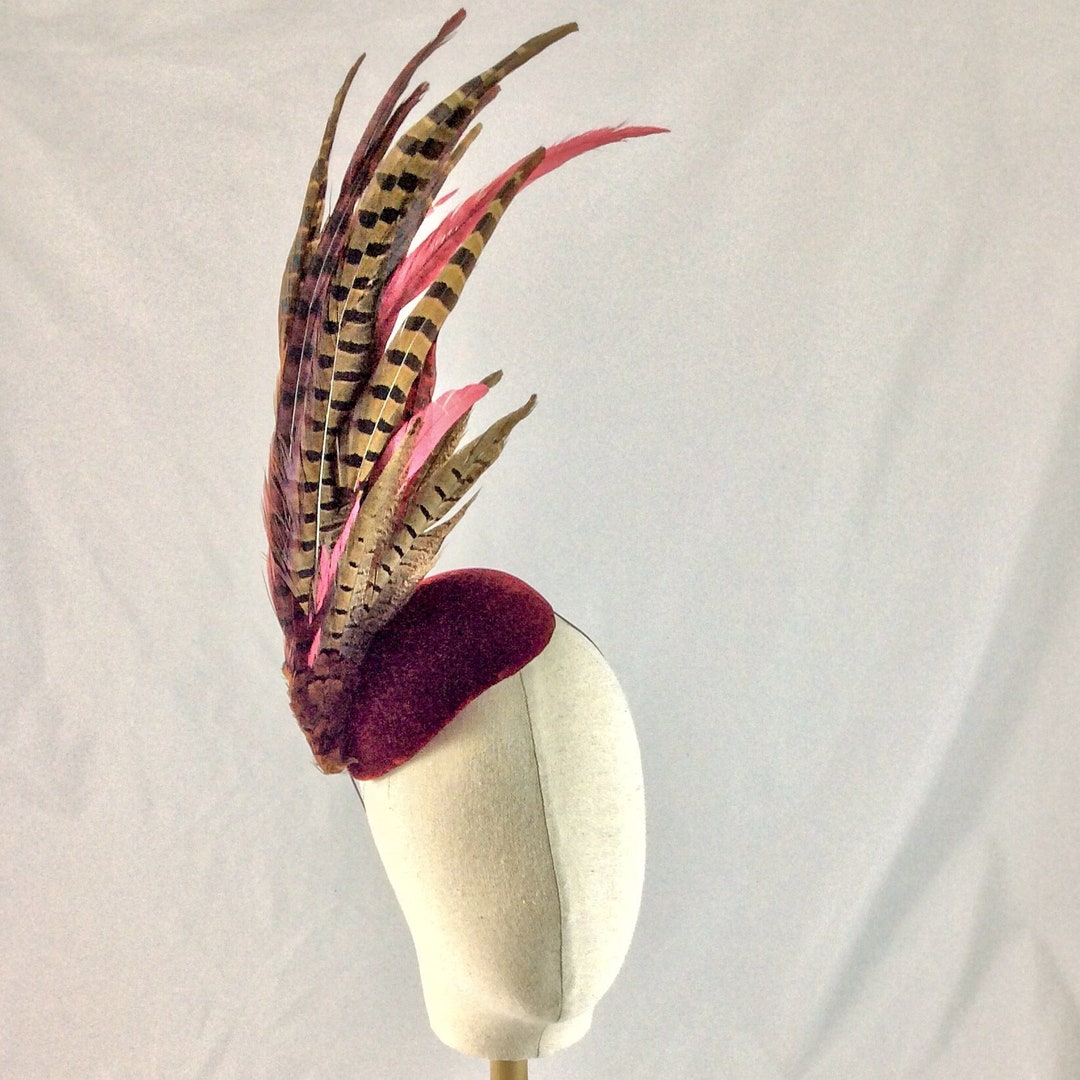 Made to Order 40s Inspired Pheasant Feather Cocktail Hat - Etsy