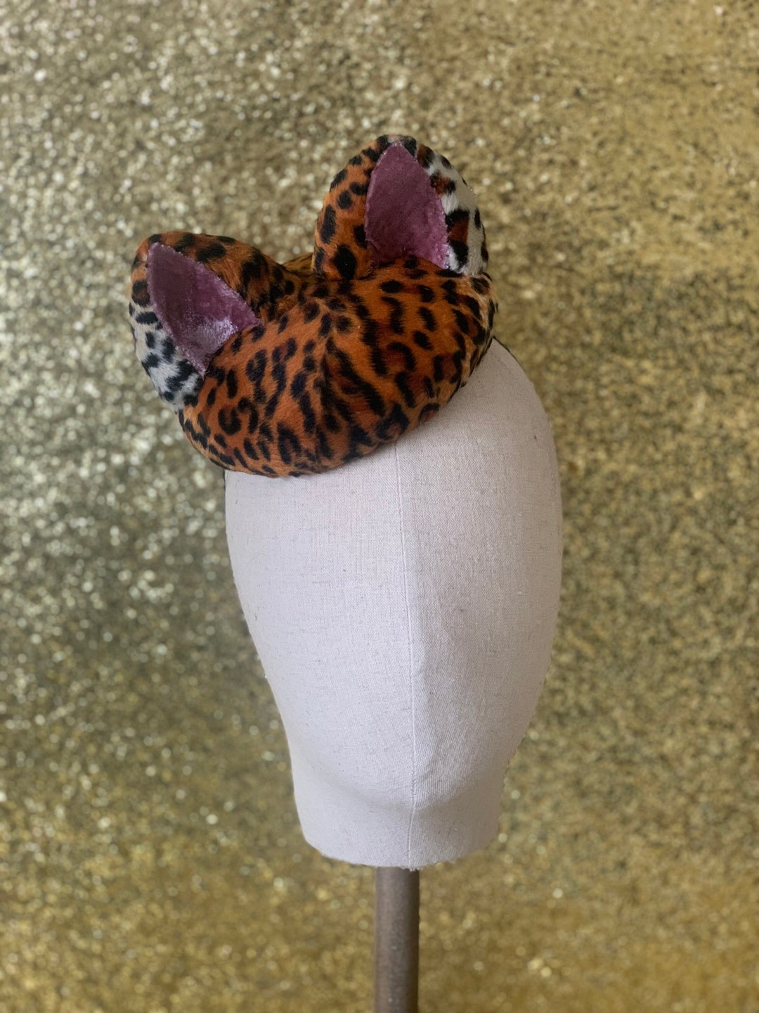 Kitsch Leopard 'pin Up' Kitty Cat Ear Beret Style Cocktail Hat - Made ...