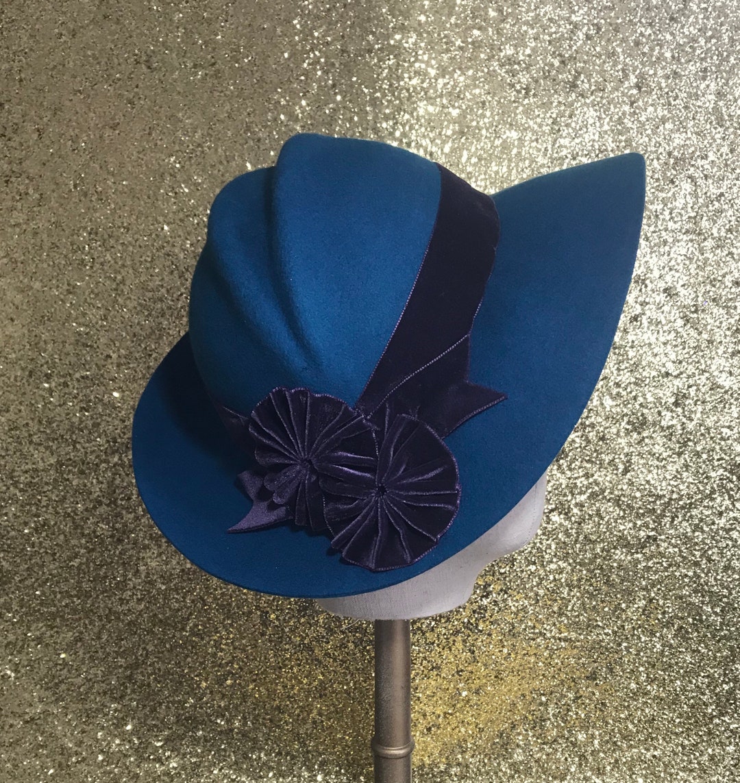 Vintage 1930's Inspired Wide Wave Brim Hat - Made to Order - Etsy