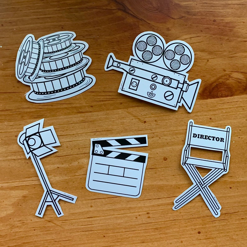 Film Sticker Pack Slate Sticker Film Reel Sticker Film Light Sticker ...