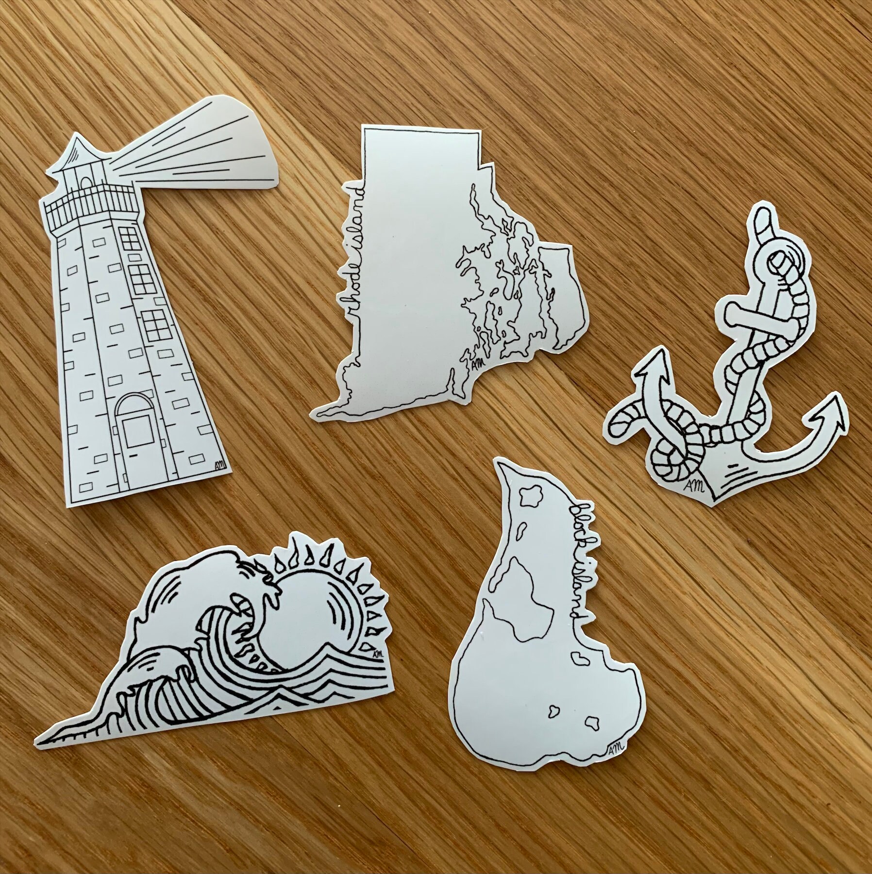 Rhode Island Sticker Pack | Wave Sticker | Rhode Island Sticker | Block ...