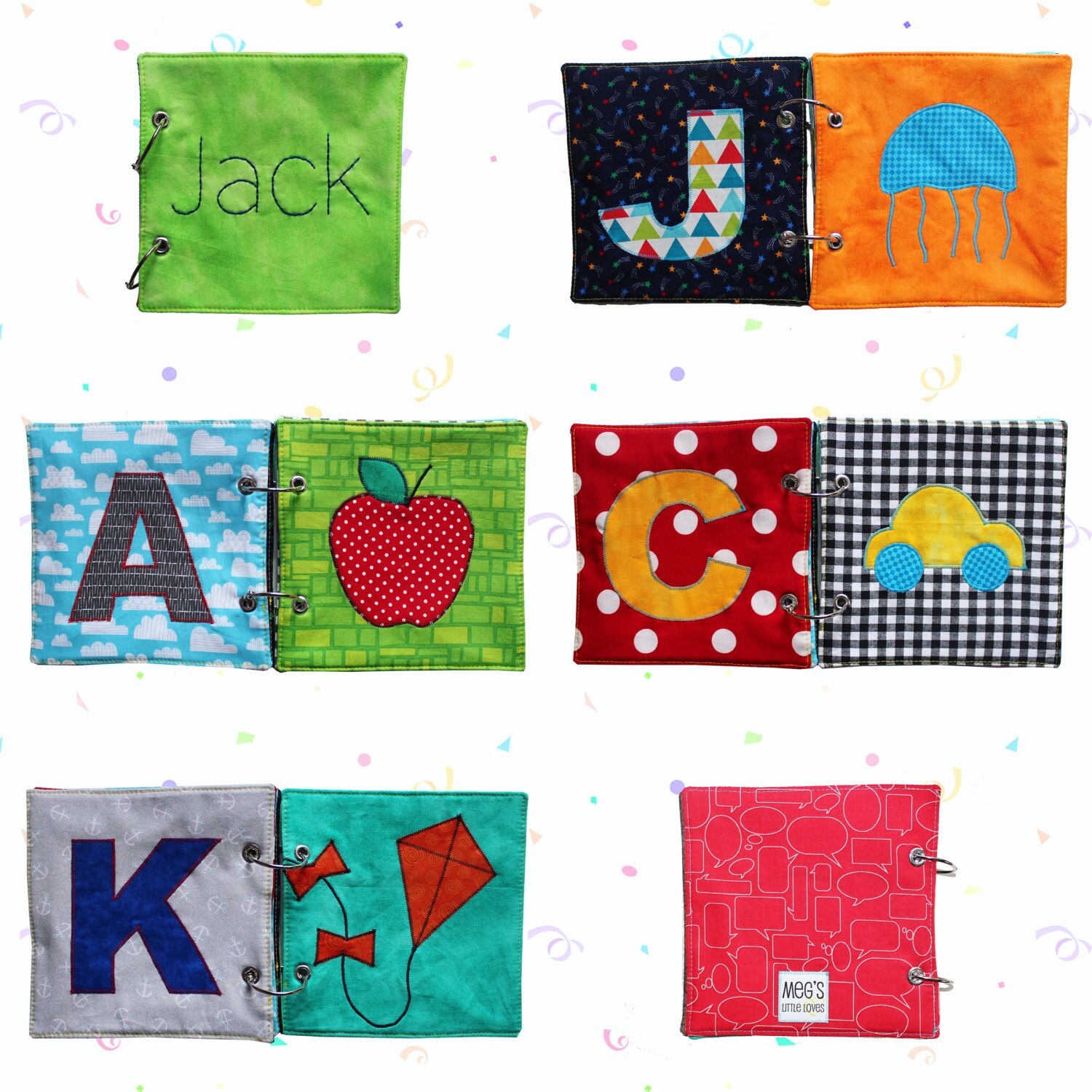 Custom Name Book, Cloth: Unique Keepsake. Great Baby Shower or First ...