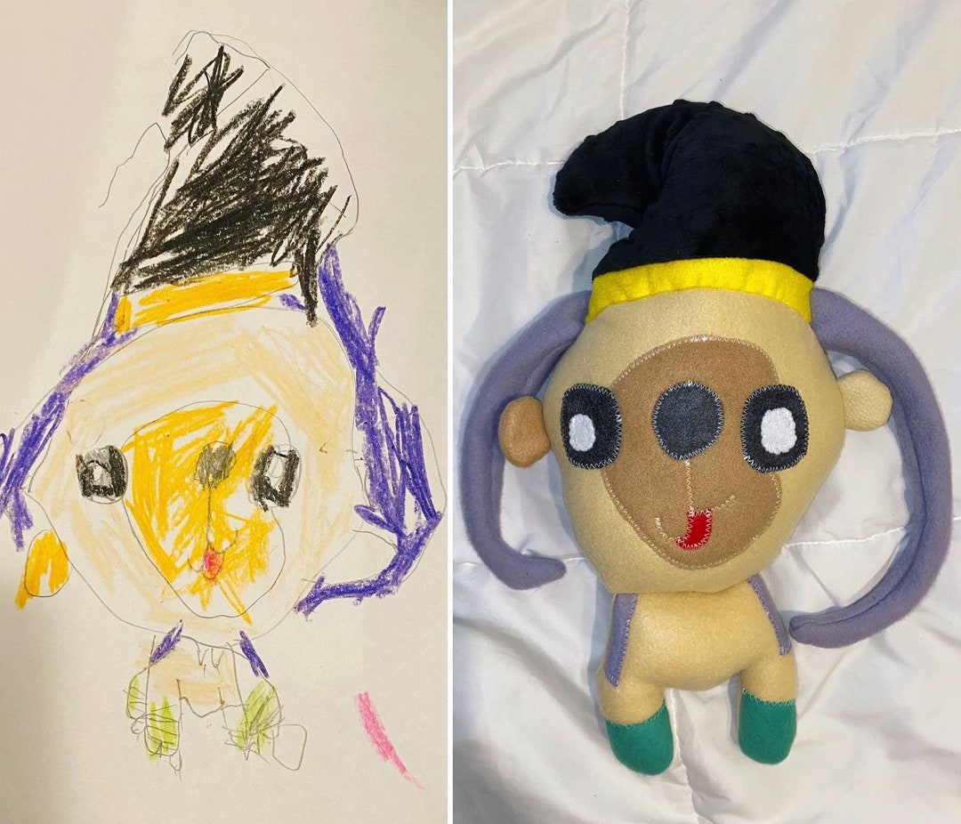 Custom Plushie From Drawing, Custom Stuffed Animal Based on Child's ...