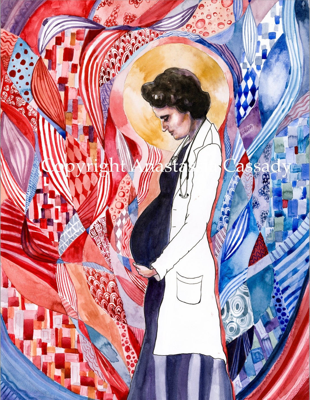 St. Gianna Molla, Watercolor Illustration - Etsy