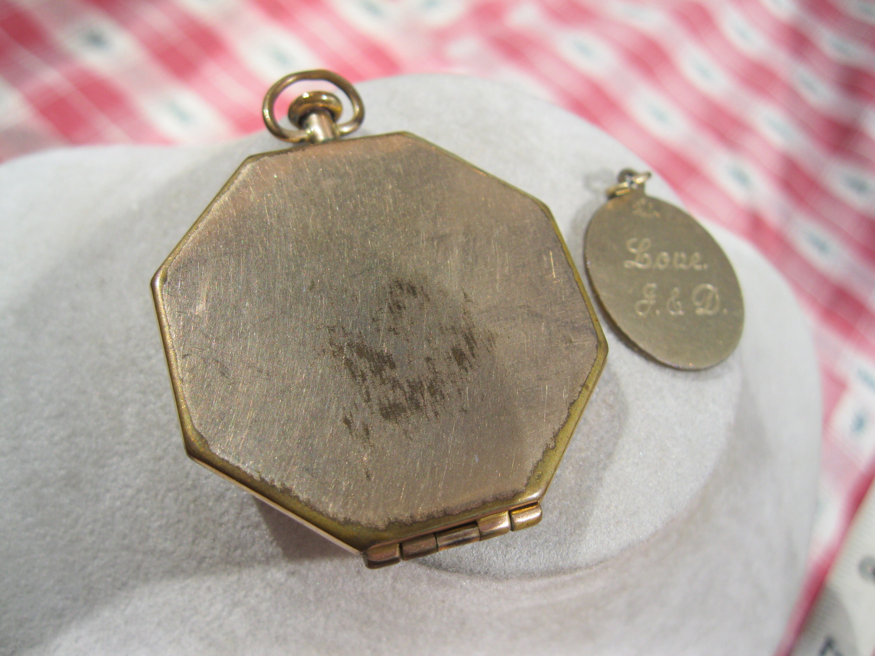 Vintage Gold Filled Octagonal Locket and Love Token Charm - Etsy