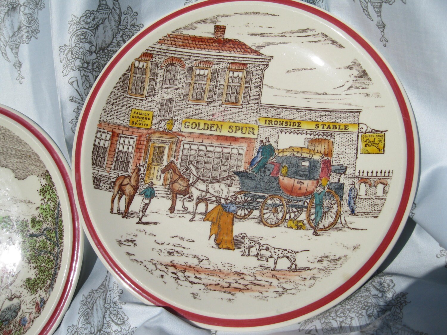 Old England Plates, by Vernon Ware , Wall Plates Pair - Etsy