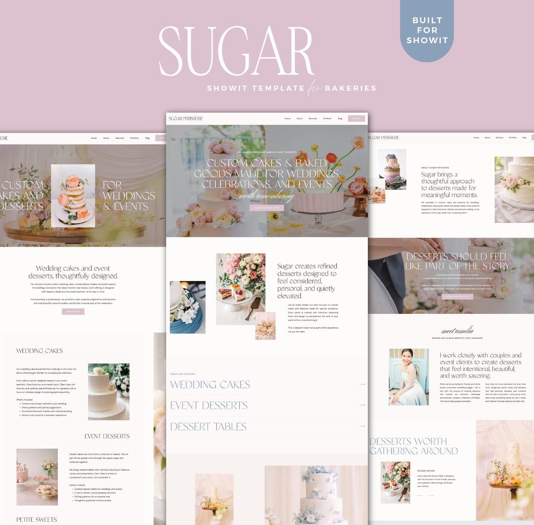 Bakery Website Template - Showit Website Template for Bakeries, Dessert ...