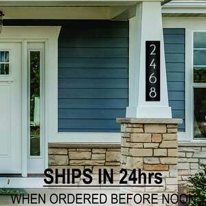 Mid Century Modern Vertical Home Address Metal Sign, MCM Address Number ...