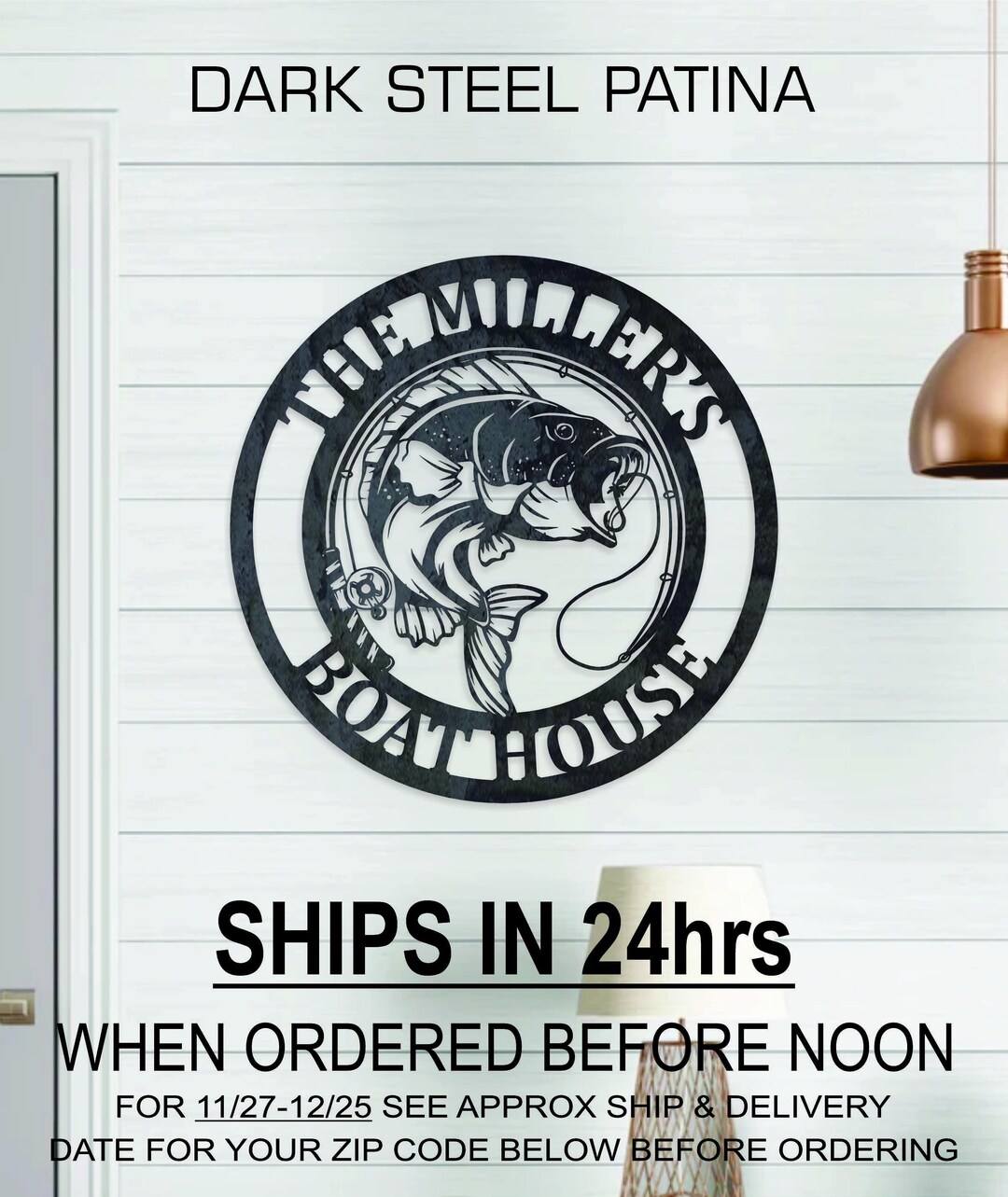 Personalized Bass Sign, Boat, Camp, Cabin Metal Sign or Ornament, Gift ...