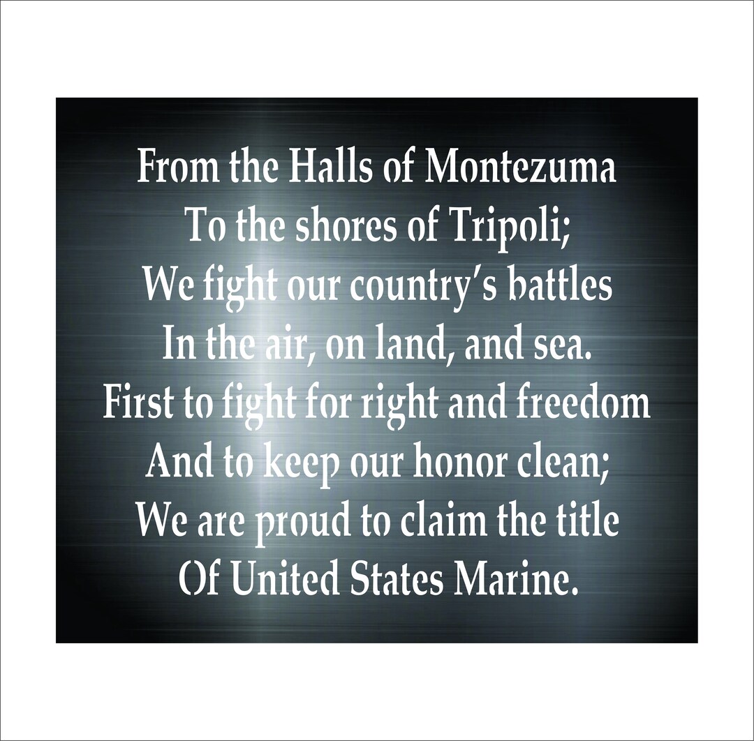 The Marine Corps Hymn....that Says It All, Semper Fi Brothers - Etsy