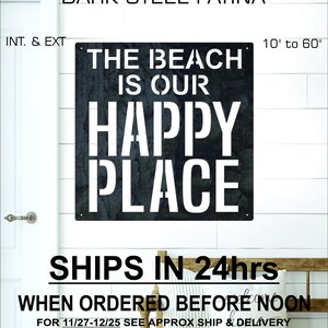 The Beach is Our Happy Place, Metal Wall Sign, Beach House Sign ...