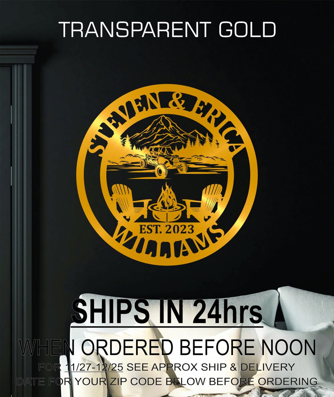 Custom Side by Side Mountain Sign, Custom Metal Art, Personalized ...