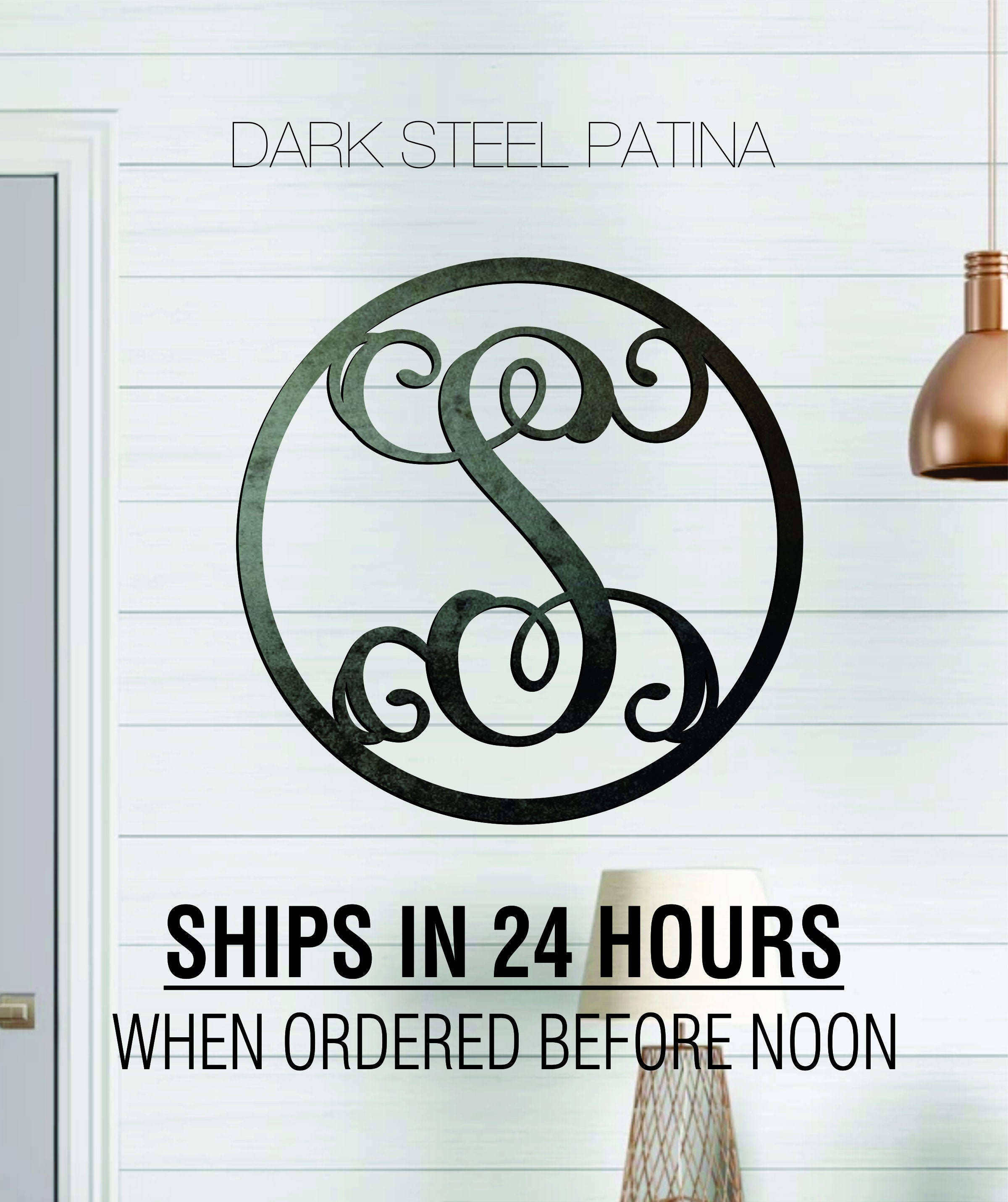 Monogram in Steel 24 hour cut/ship | Etsy