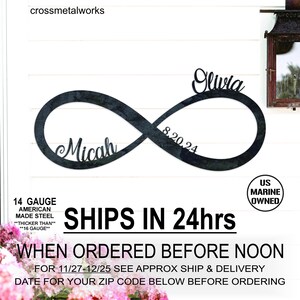 Infinity Couples Name Sign, Personalized Family Name Metal Monogram ...