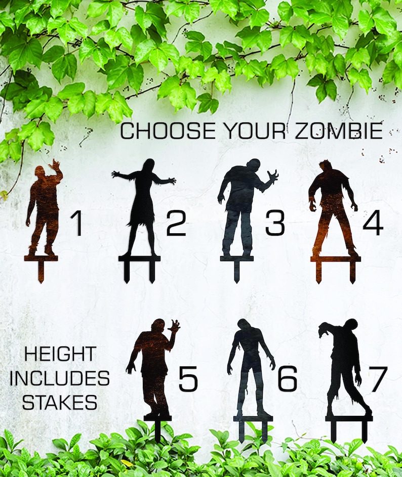 Custom Zombie Metal Yard Sign, Choose a Zombie Halloween Yard Sign ...