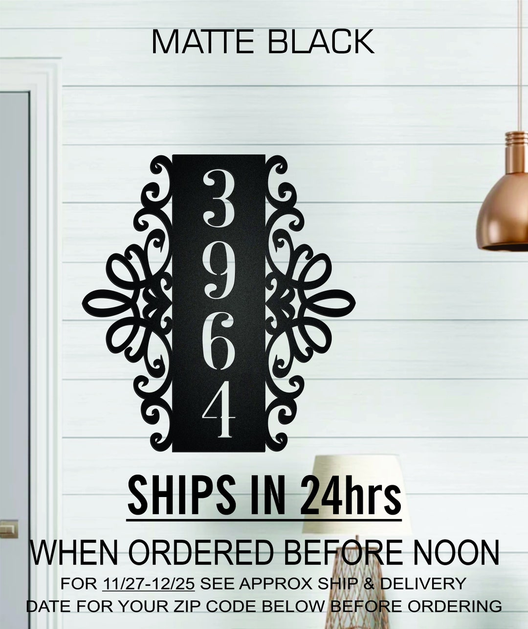 Traditional Decorative Personalized House Number, Scrollwork Home ...