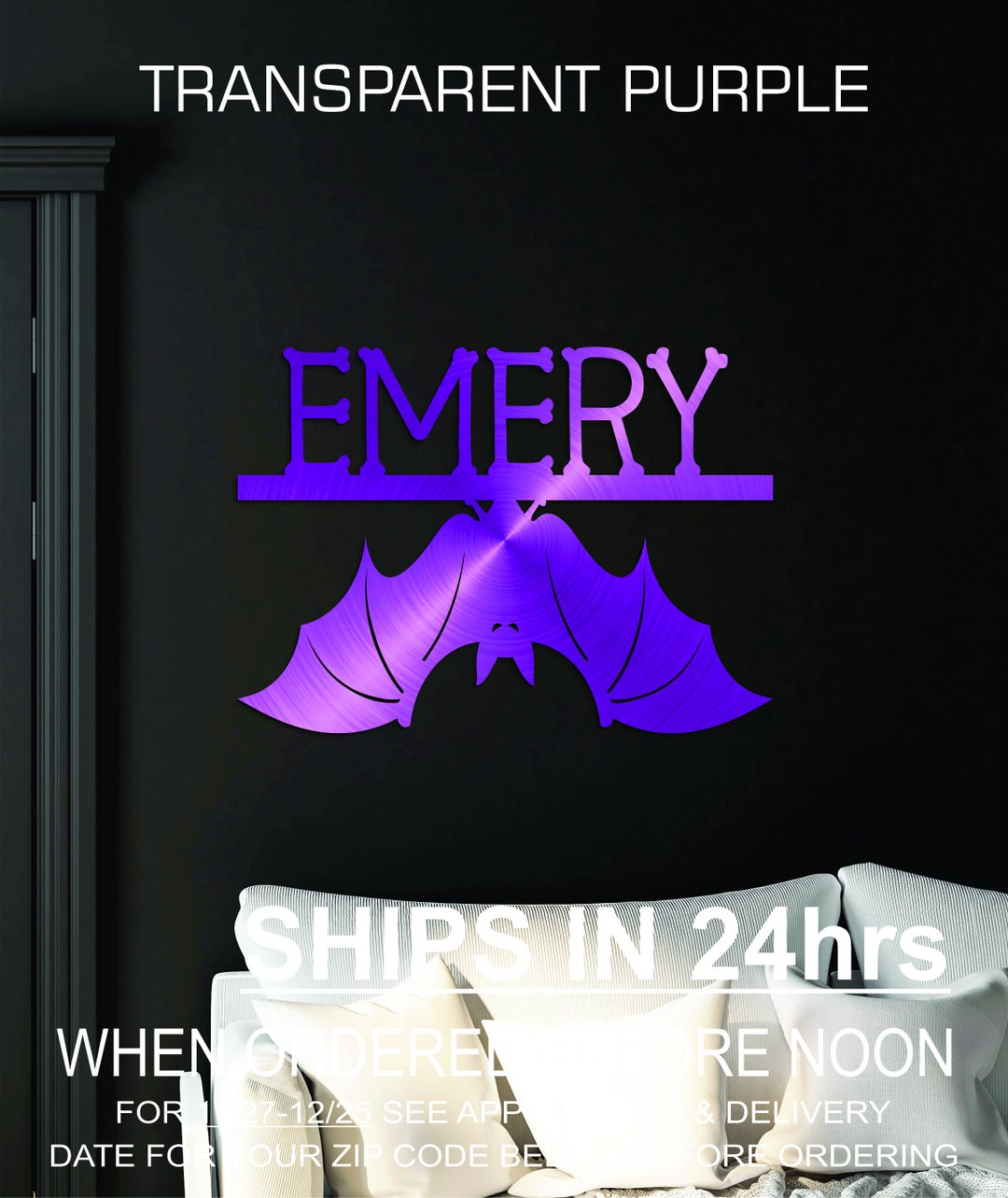 Personalized Bat Name Sign, Custom Name Sign, Fall Art, House Warming ...