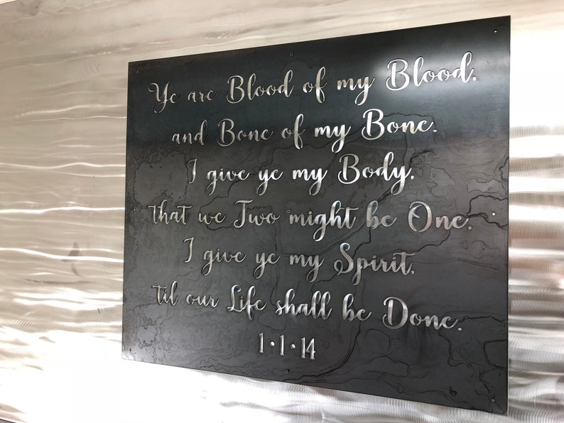 Ye Are Blood of My Blood Metal Wall Art! - Etsy
