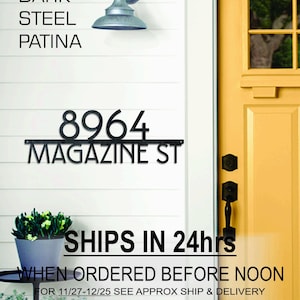 Modern Home Address Metal Sign, Metal Monogram, Modern Metal Address ...