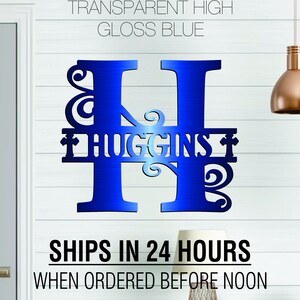 Personalized Family Name Metal Sign, Last Name Sign, Metal Monogram ...