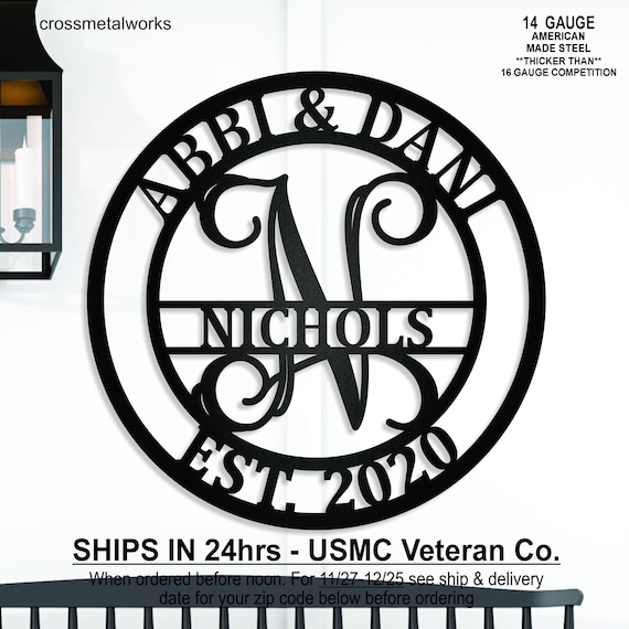 Metal Monogram Last Name