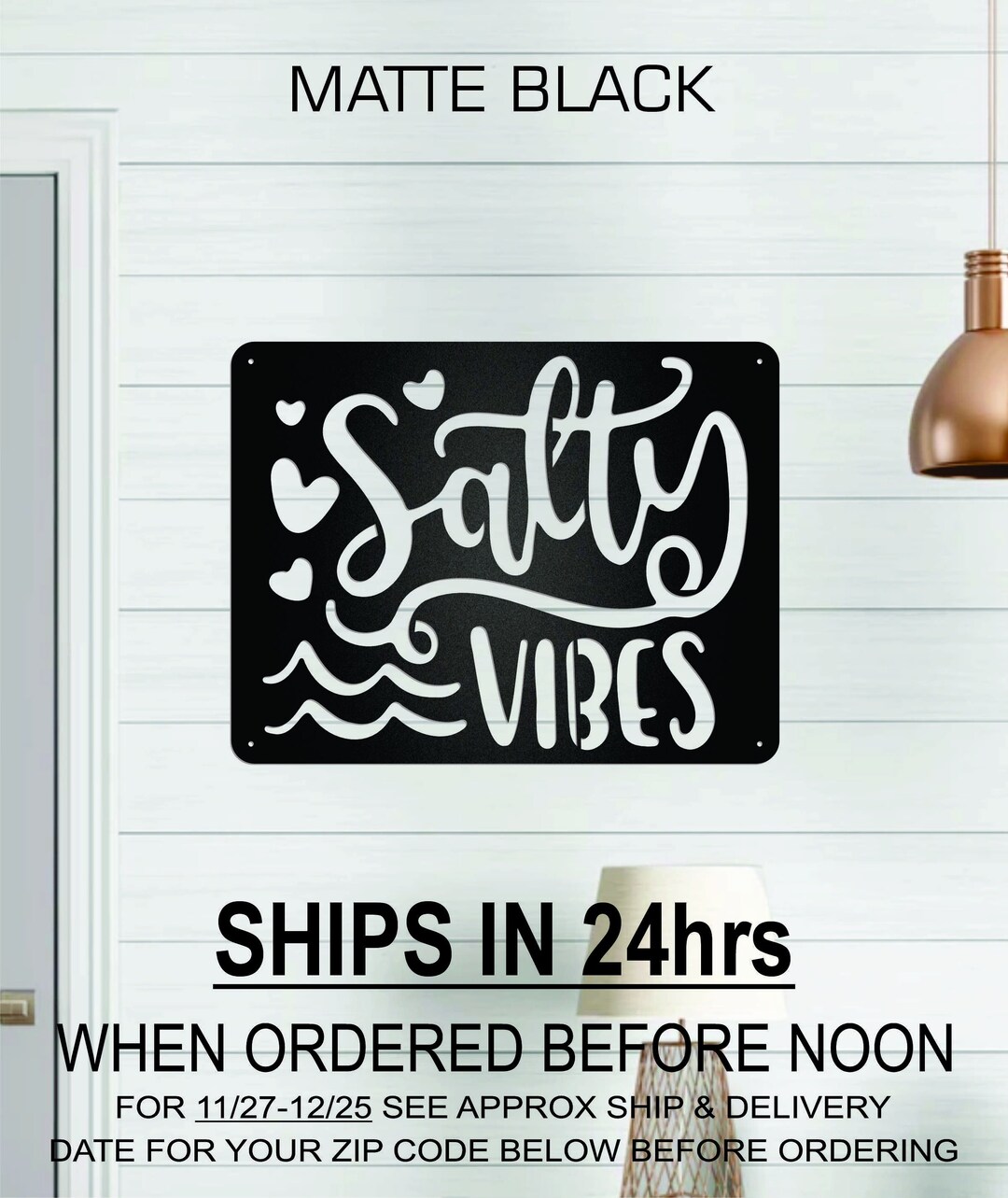 Salty Vibes Beach Metal Sign, Beach House Sign, Metal Art, Housewarming ...