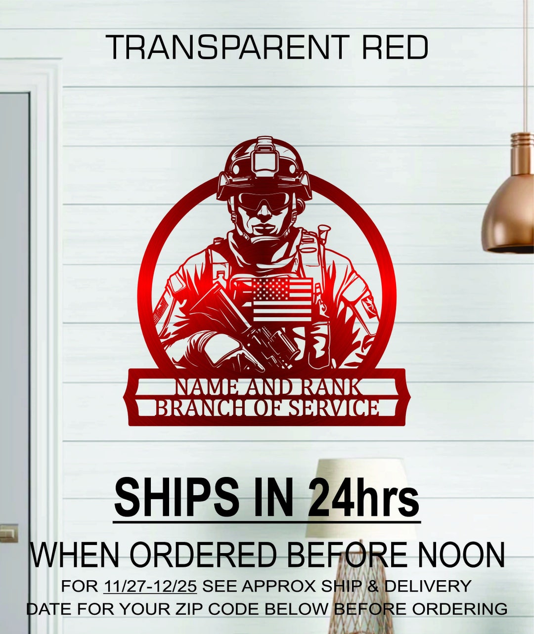 Personalized Military Sign, Custom Military Name and Rank Sign, Gift ...