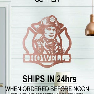 Firefighter Fireman Custom Personalized Sign, Custom Fire Fighter Fire ...