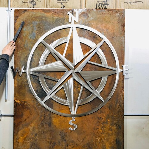 Nautical Compass Metal Wall Art Compass Rose V3 - Etsy