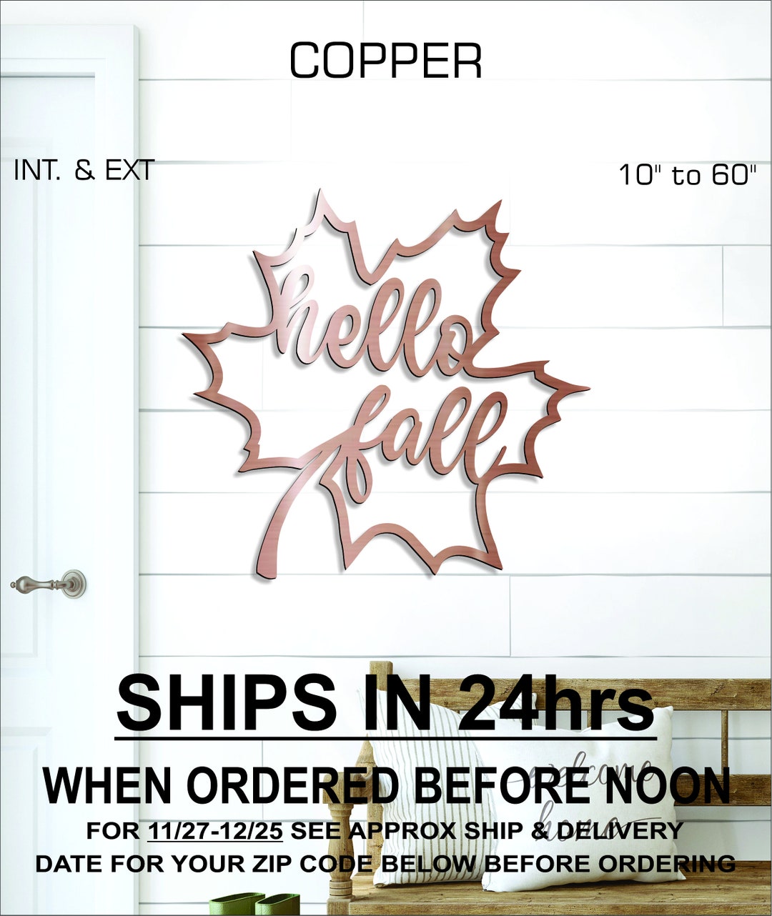 Fall Leaves Sign, Autumn Seasonal Wall Art, Outdoor Winter Metal Yard ...