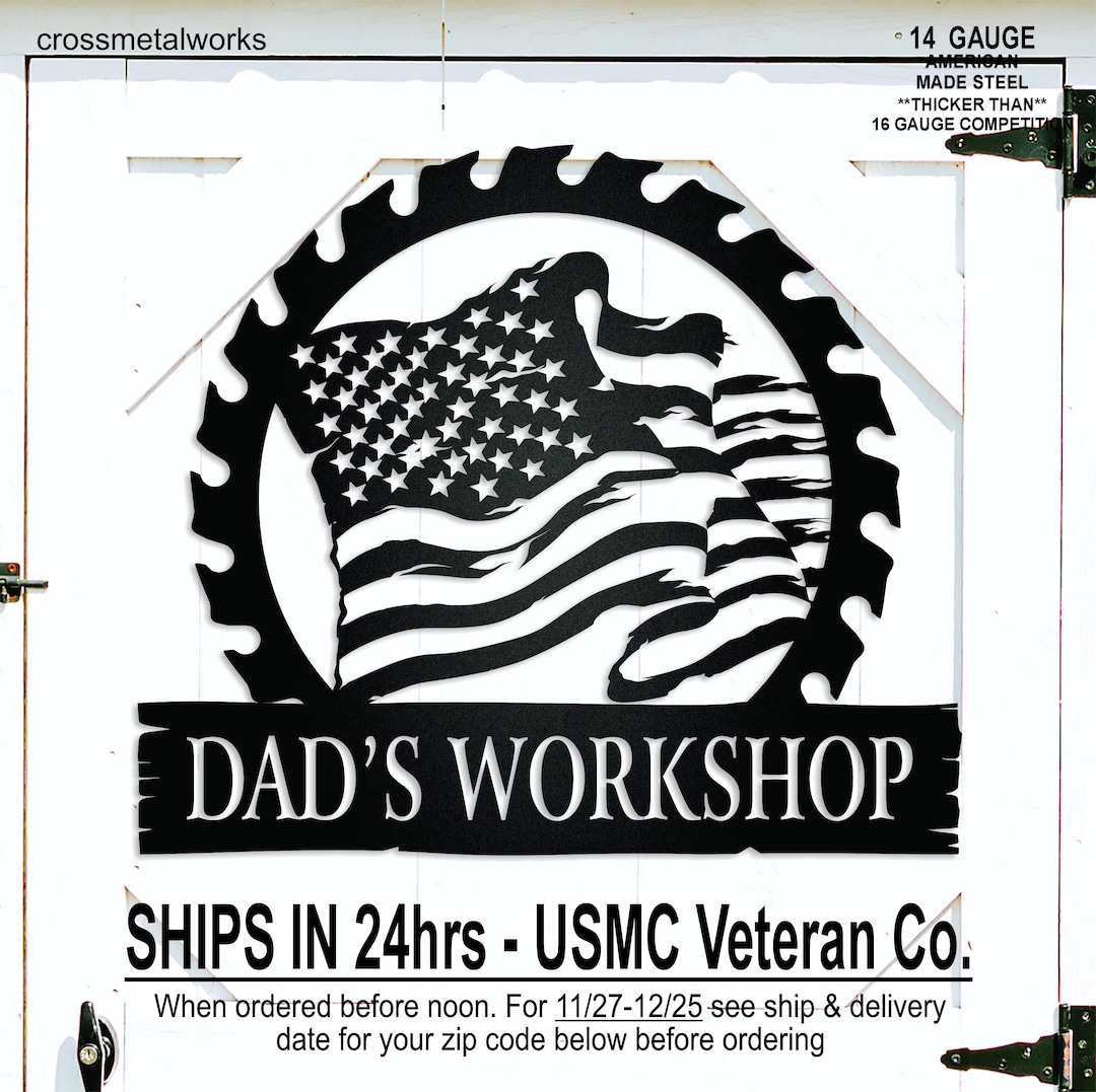 Custom Workshop Sign, Personalized Metal Sign for Dad, Father's Day ...