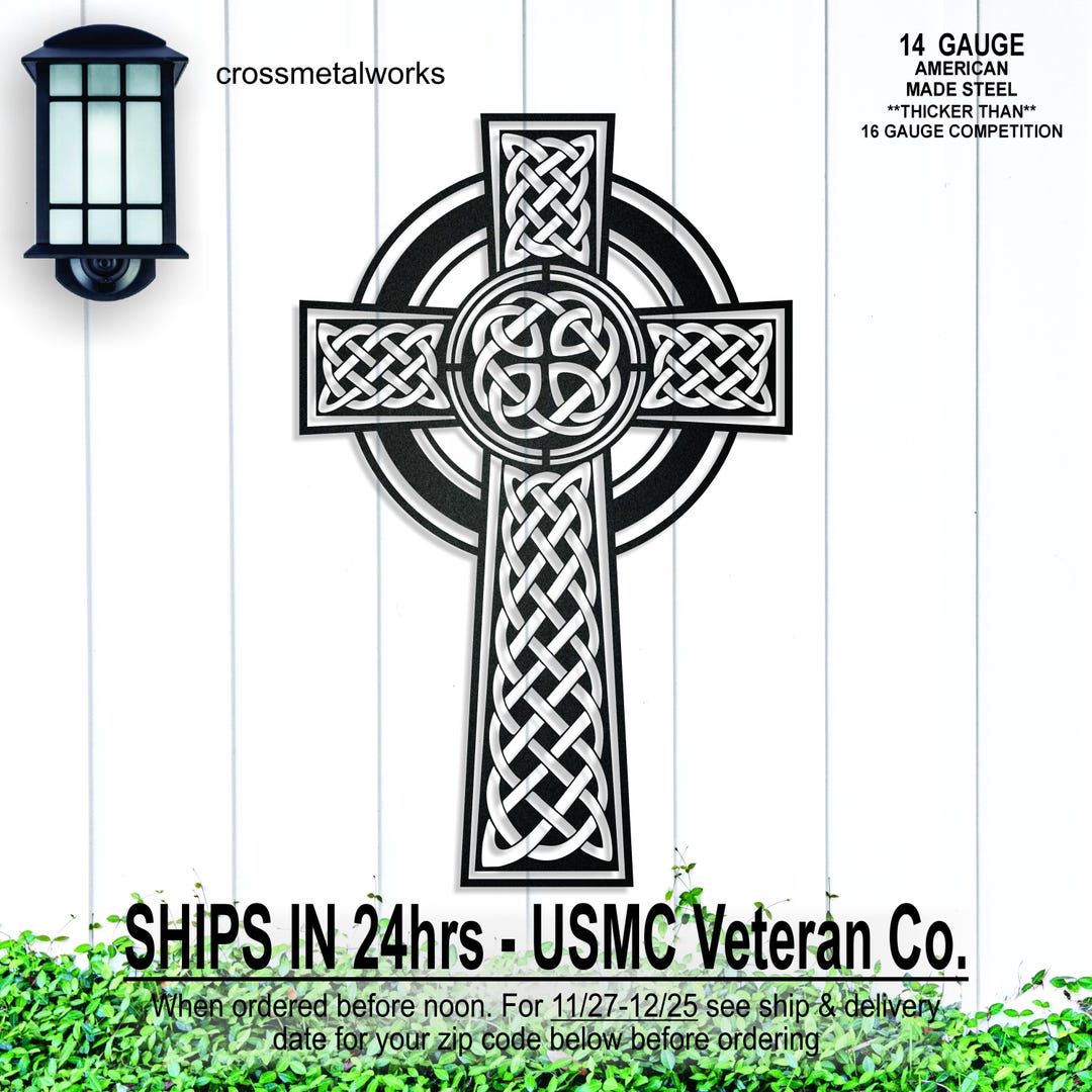 Custom Celtic Cross Metal Sign, Personalized Family Name, Wedding Gift ...