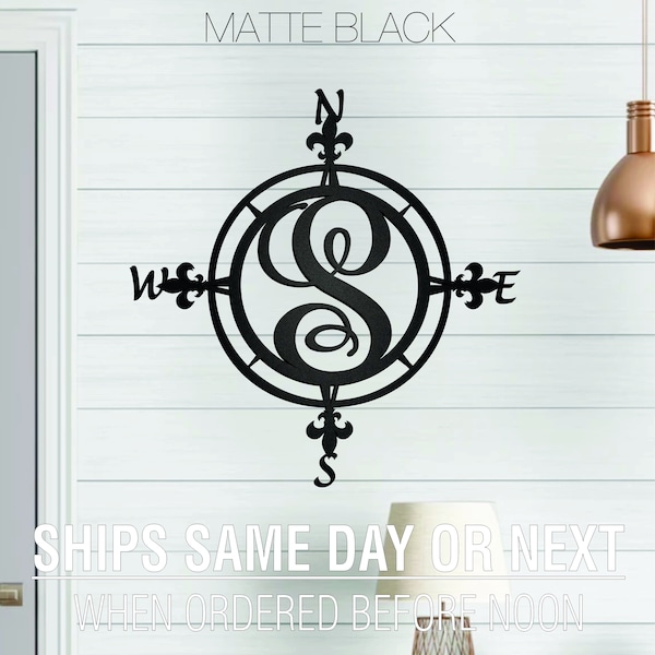 Personalized Compass Metal Sign - Etsy