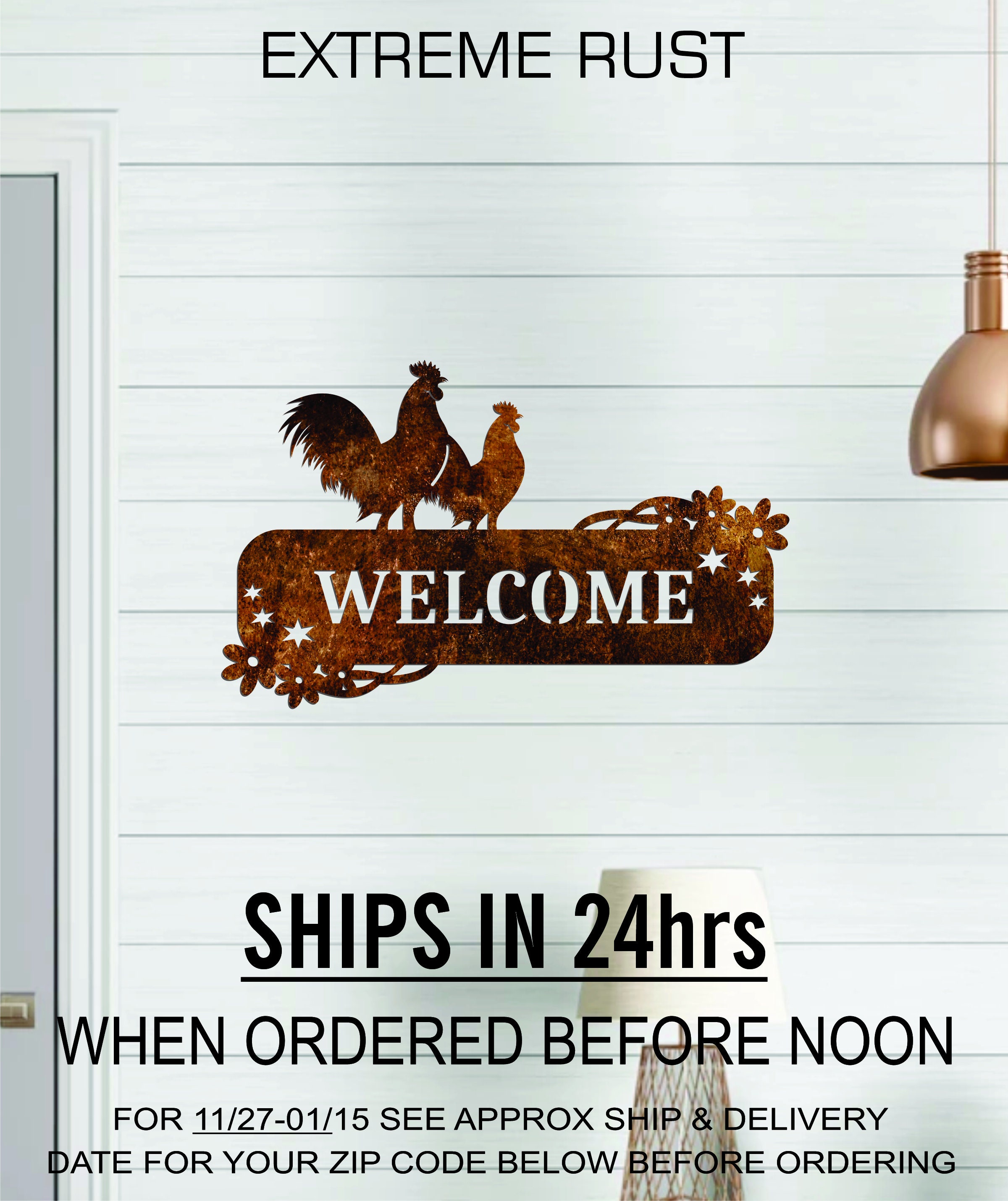 Welcome Chicken Custom Steel Sign Personalized Steel Family | Etsy