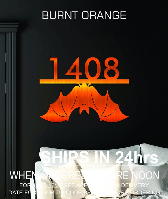 Personalized Bat Address Sign Custom House Number Fall Art - Etsy