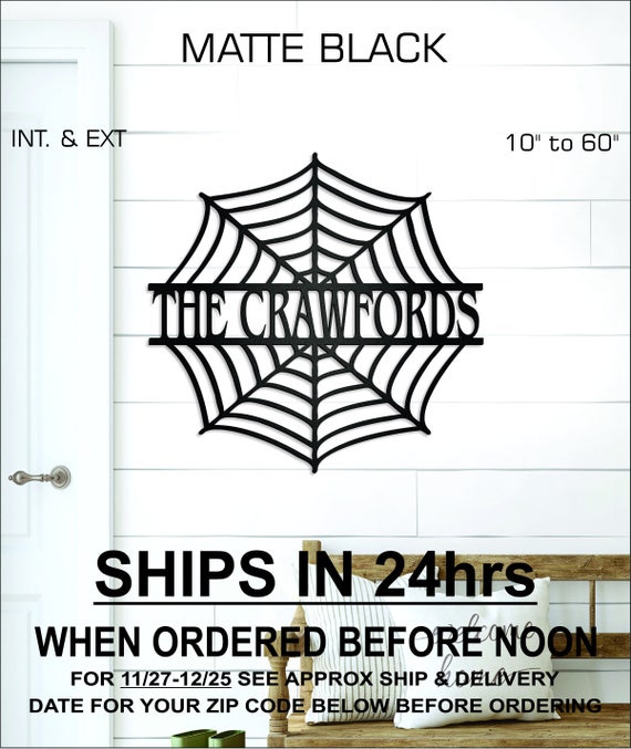 Personalized Spider Web Name Sign Custom Center Name Fall - Etsy