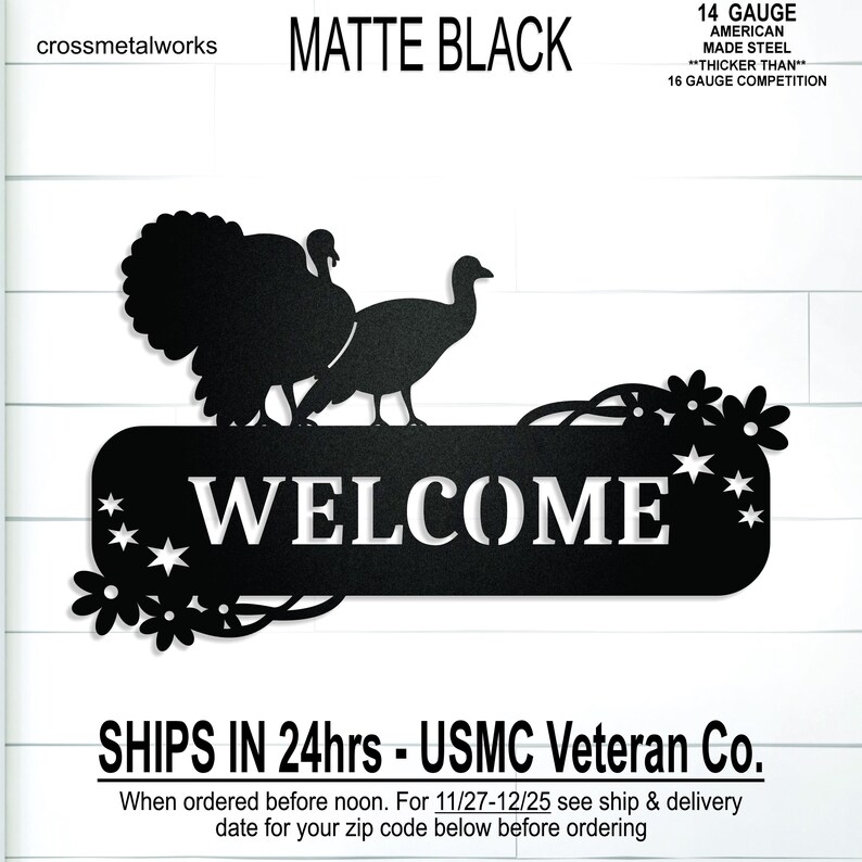 Custom Turkey Welcome Metal Wall Plaque, Personalized Family Name Sign ...