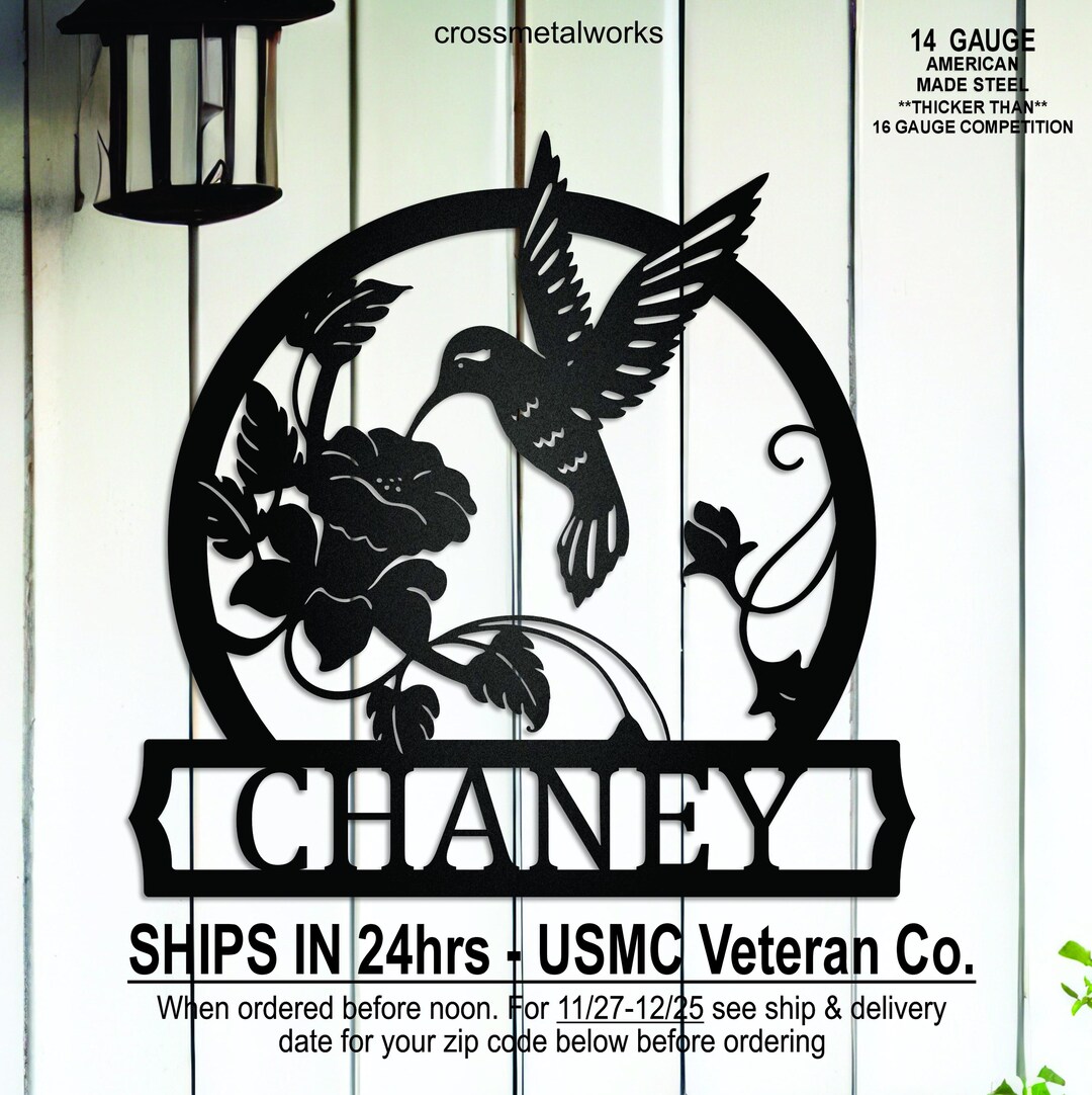 Hummingbird Sign Personalized, Custom Hummingbird Outdoor Sign ...