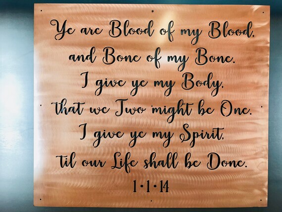 Ye Are Blood of My Blood Metal Wall Art | Etsy