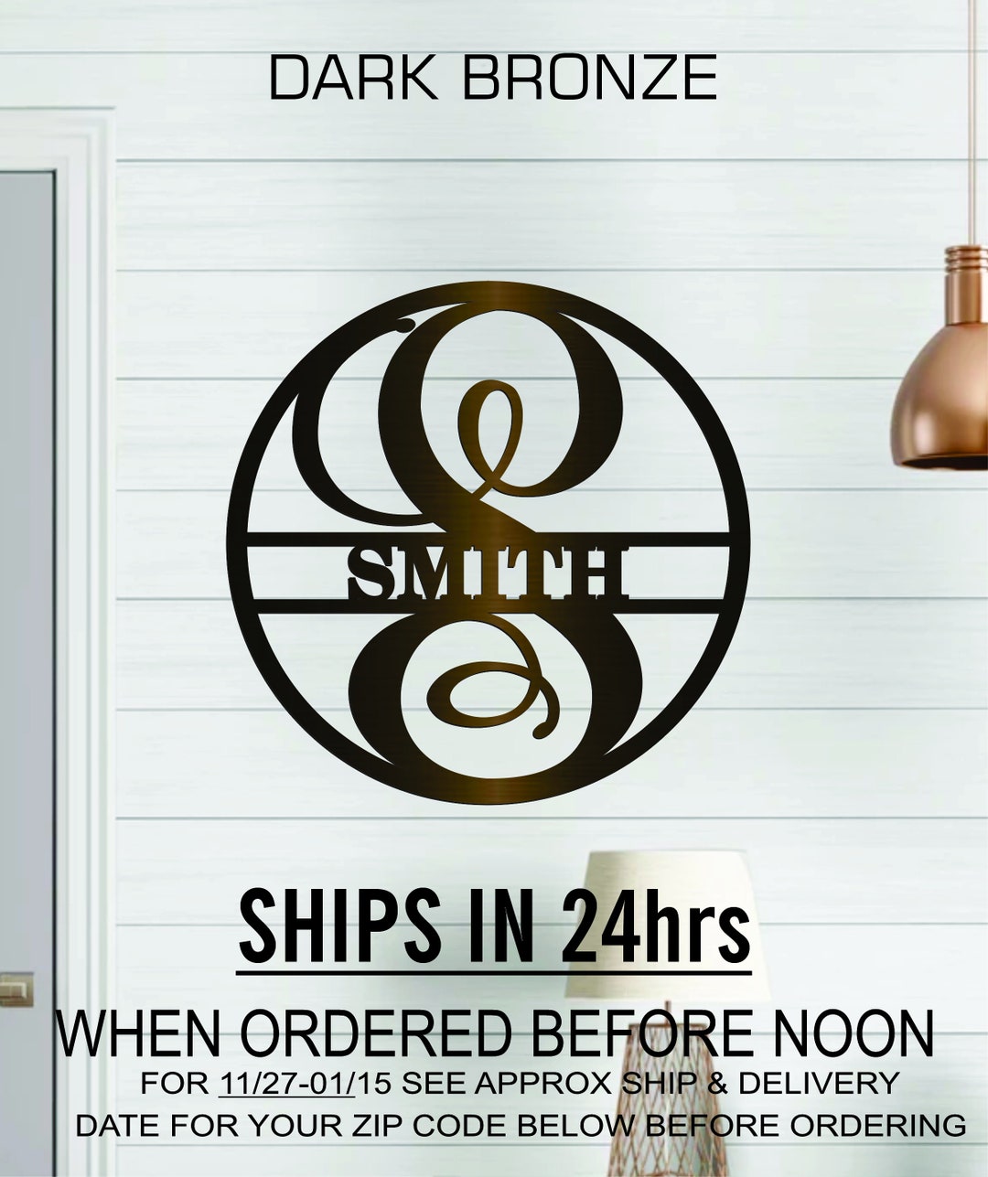 Custom Family Name Metal Monogram Sign or Ornament, Last Name Sign ...