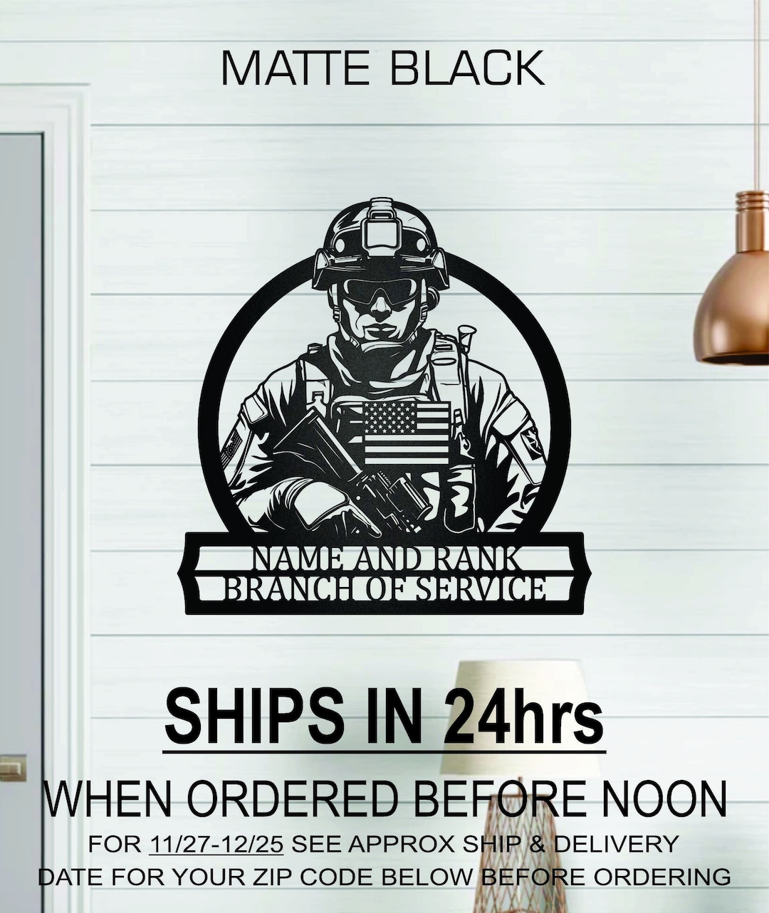 Personalized Military Sign, Custom Military Name and Rank Sign, Gift ...