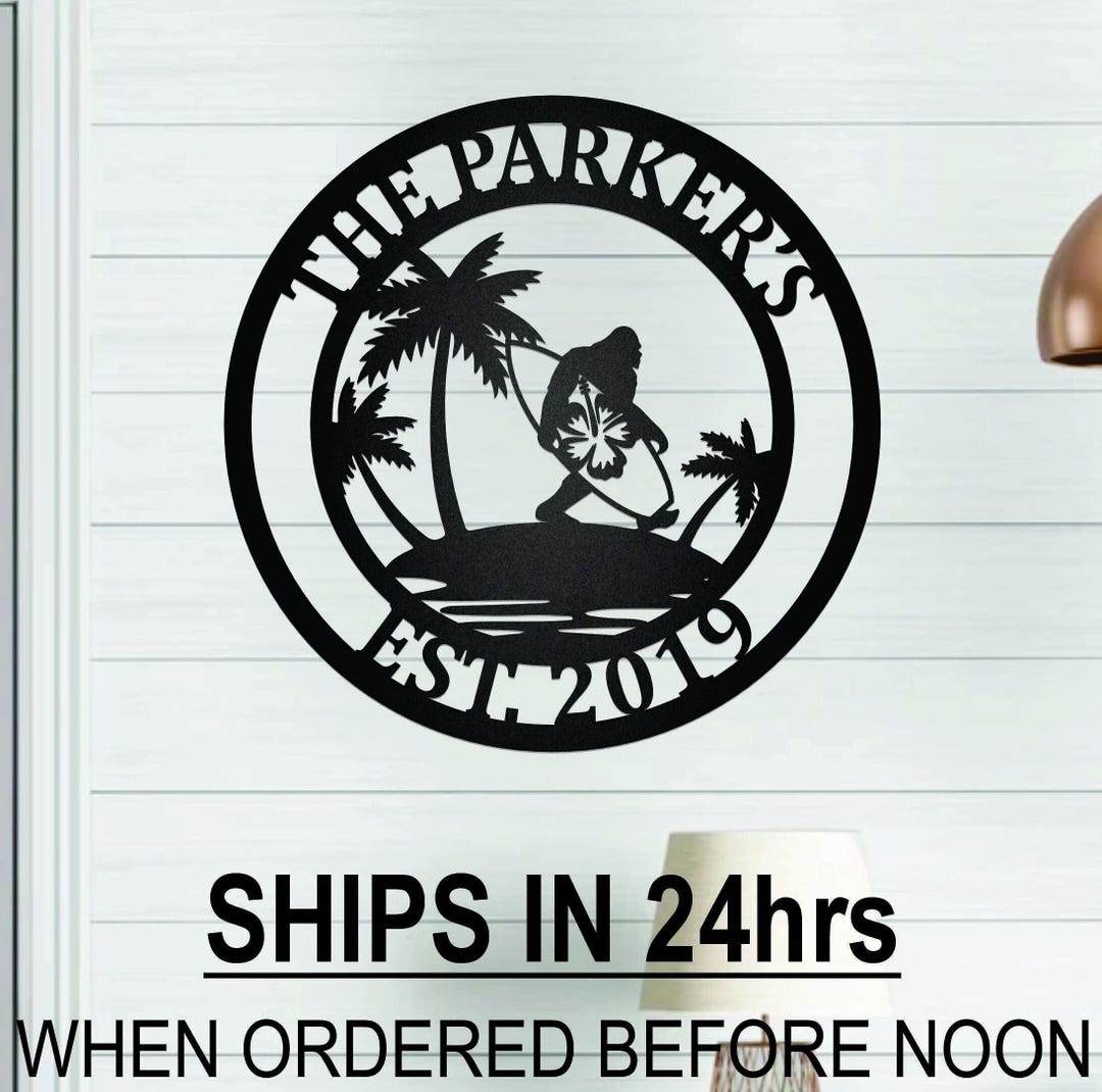 Custom Bigfoot Sign- Custom Yeti Sign - Custom Sasquatch Sign - Surfer ...